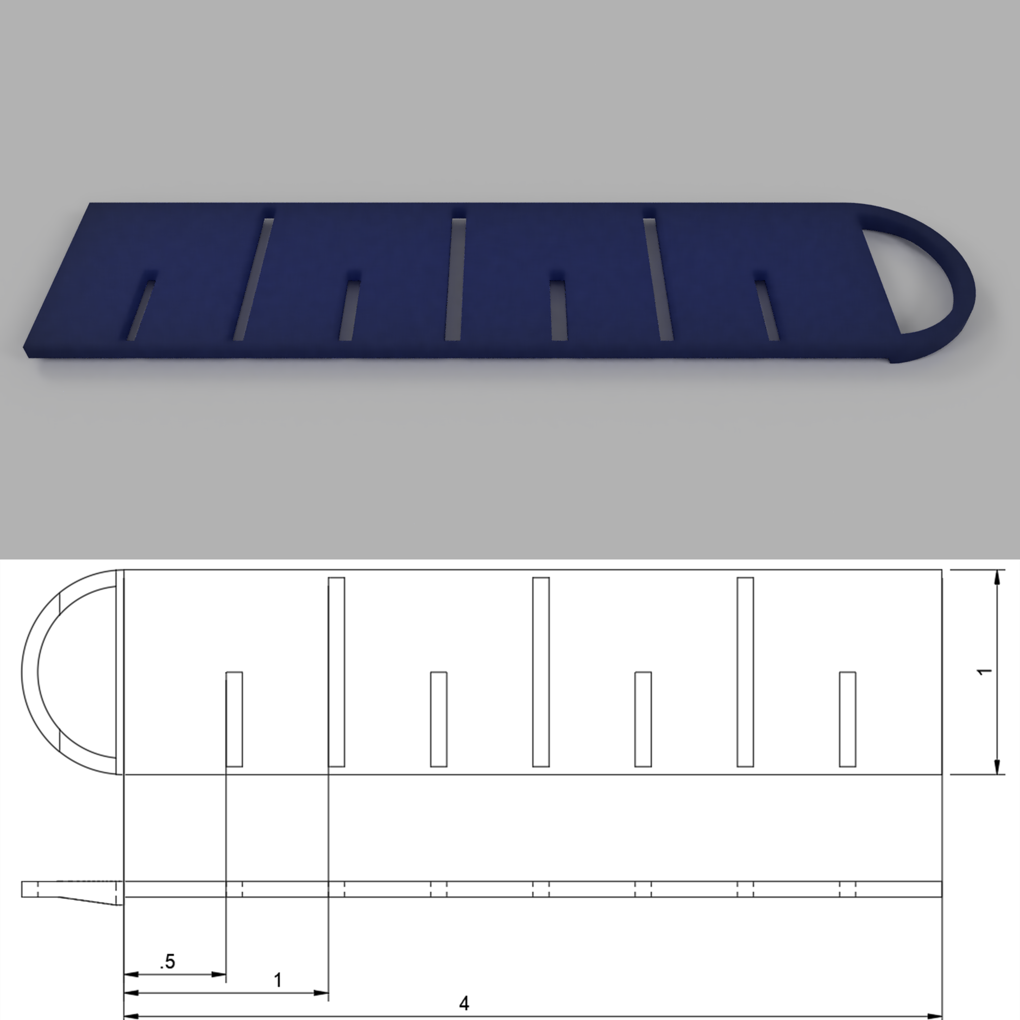 Keychain Ruler by Austin Lower | Download free STL model | Printables.com