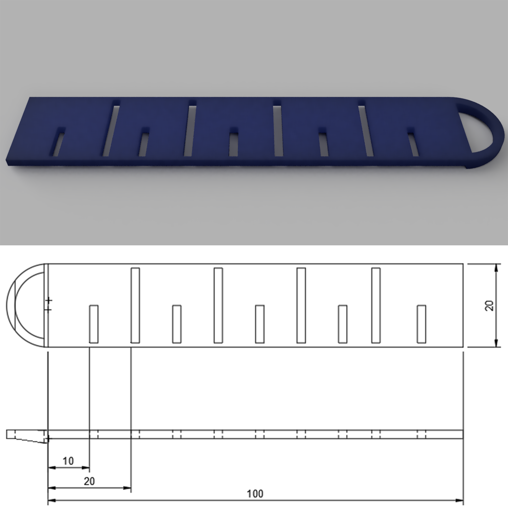Keychain Ruler by Austin Lower | Download free STL model | Printables.com