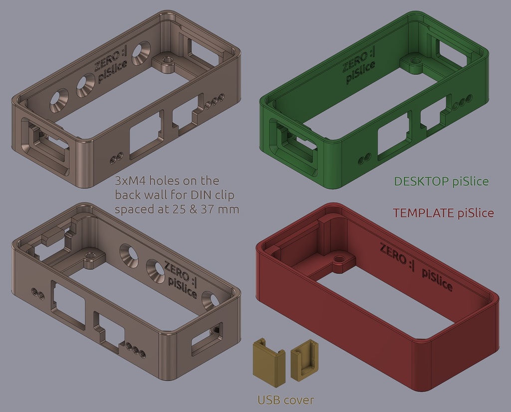 piSlice - stackable HAT case for FLIRC Pi Zero metal case (includes ...