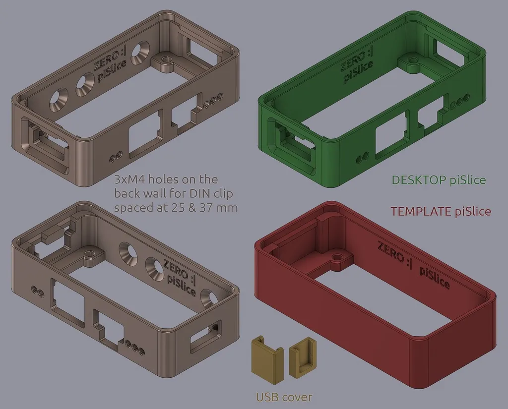 piSlice - stackable HAT case for FLIRC Pi Zero metal case (includes ...