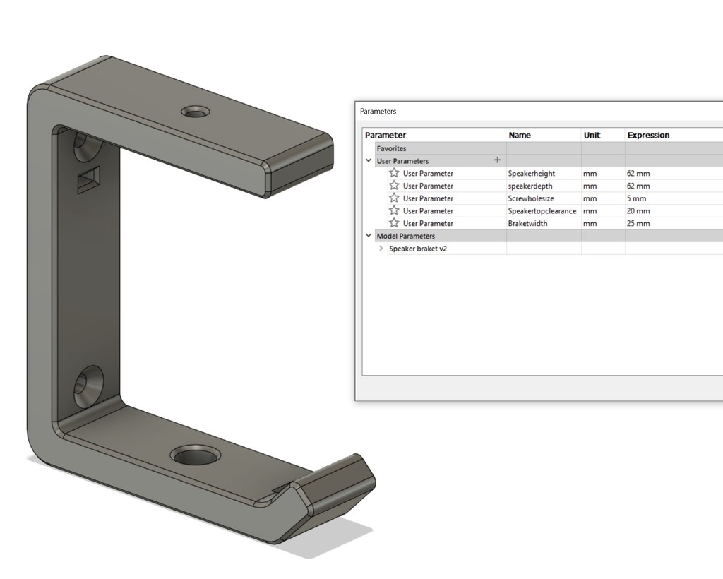 Parametric sound bar bracket by Bounet | Download free STL model ...