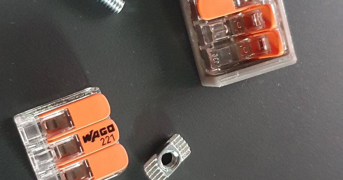 mount for two 3-way WAGO 221 connectors von ben | Kostenloses STL ...