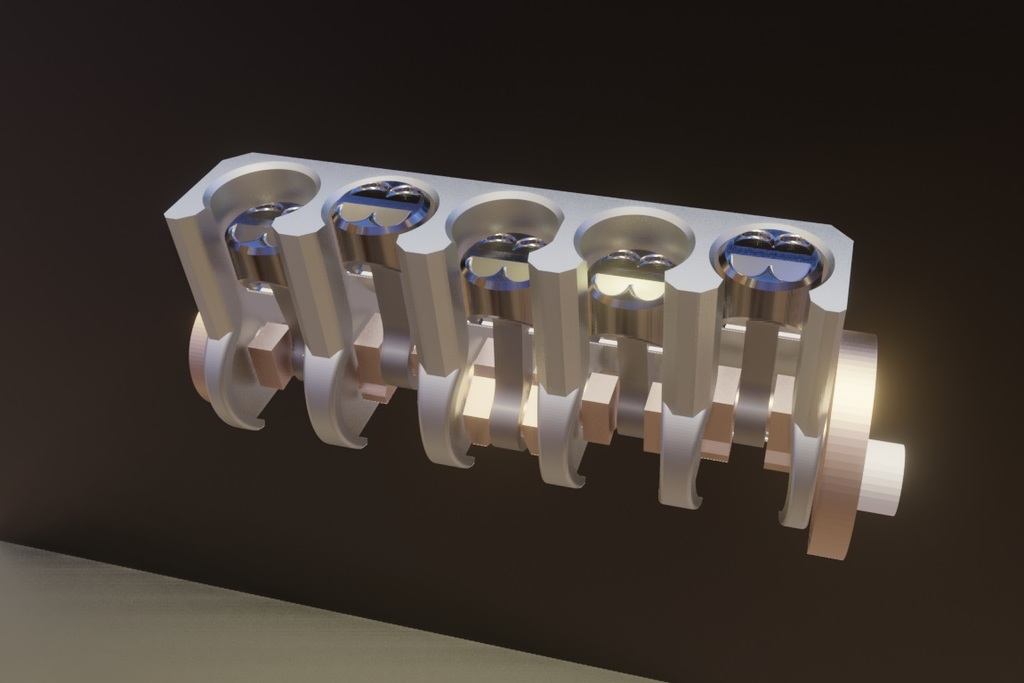5 Cylinder engine by gfz | Download free STL model | Printables.com