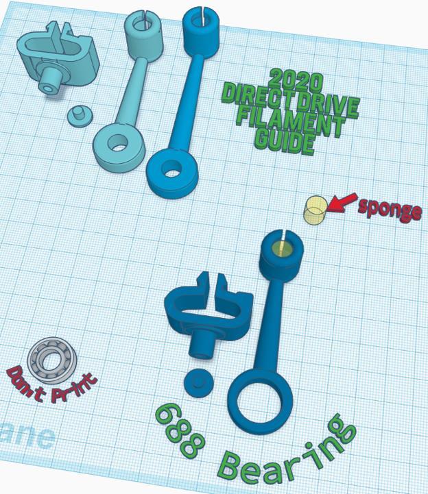 Direct Drive Filament Guide (any 2020 3D Printer) by PhunXter ...