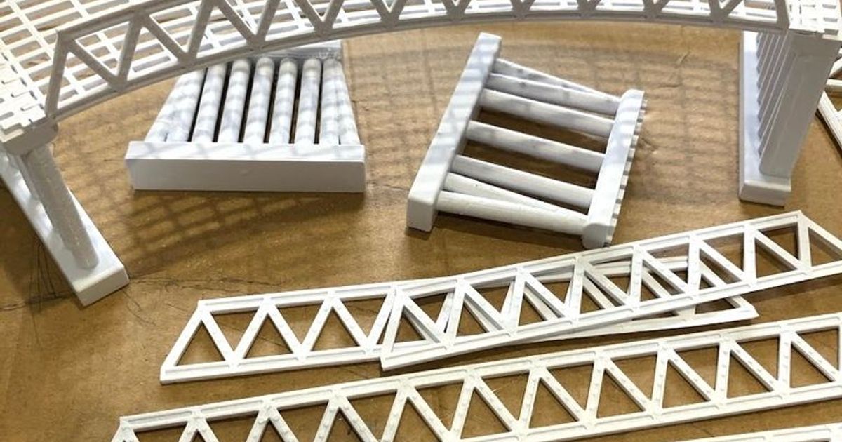 N-Scale Concrete and Steel Truss Bridge - For two tracks by ...