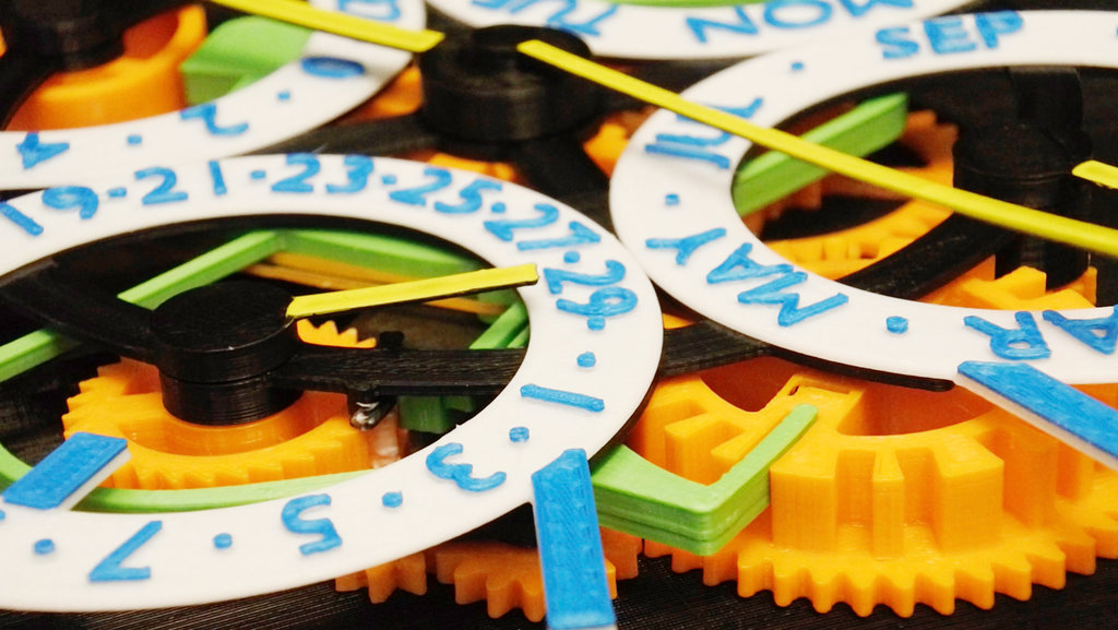 3D Printed Clock with Perpetual Calendar by shiura | Download free STL ...