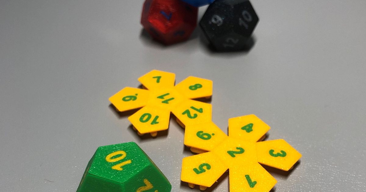 Dual Colour Dice 12 Sides (foldable) by Dario Cairoli | Download free ...