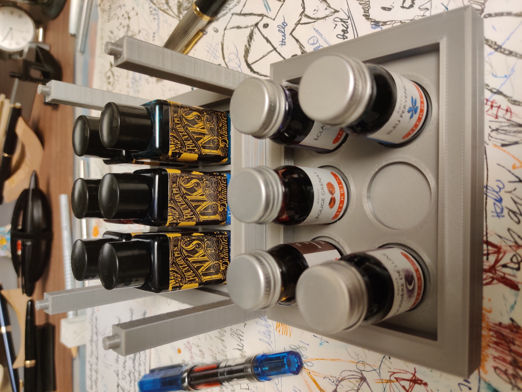 Ink shelf for Diamine 30ml and J.Herbin 10ml by Bene | Download free ...