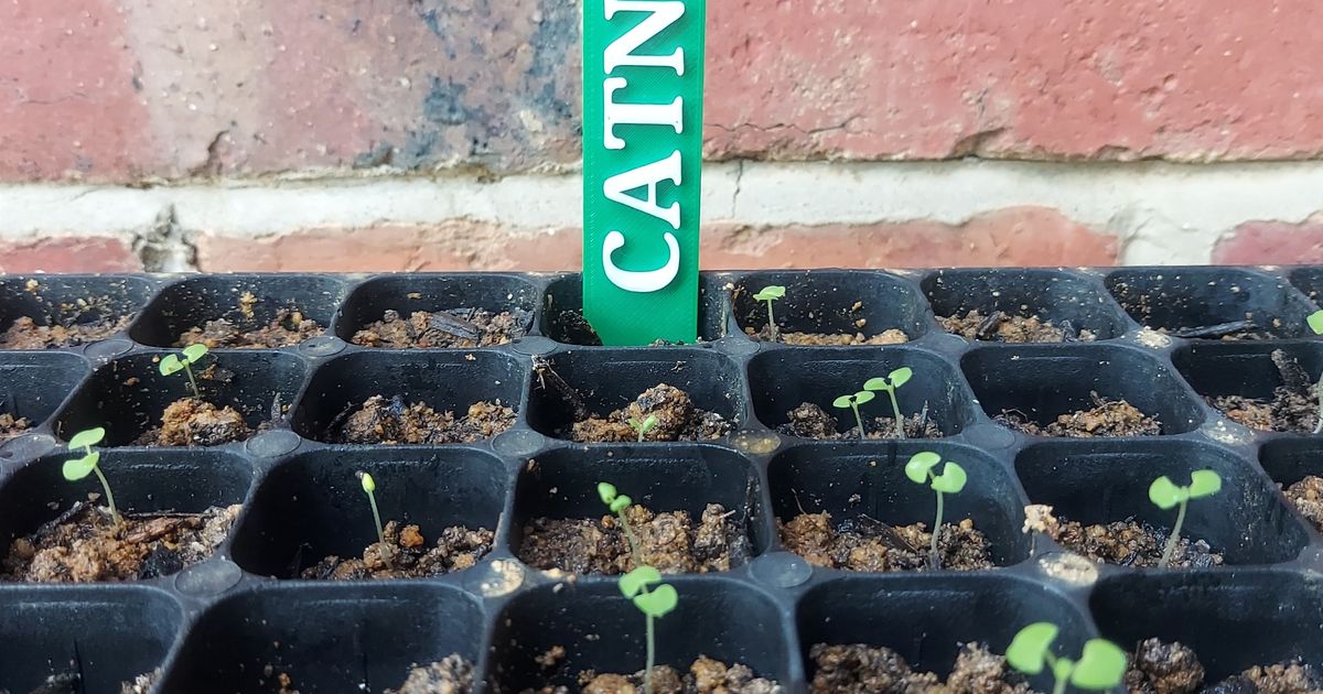 Simple Catnip Plant Label by Purrcreate | Download free STL model ...
