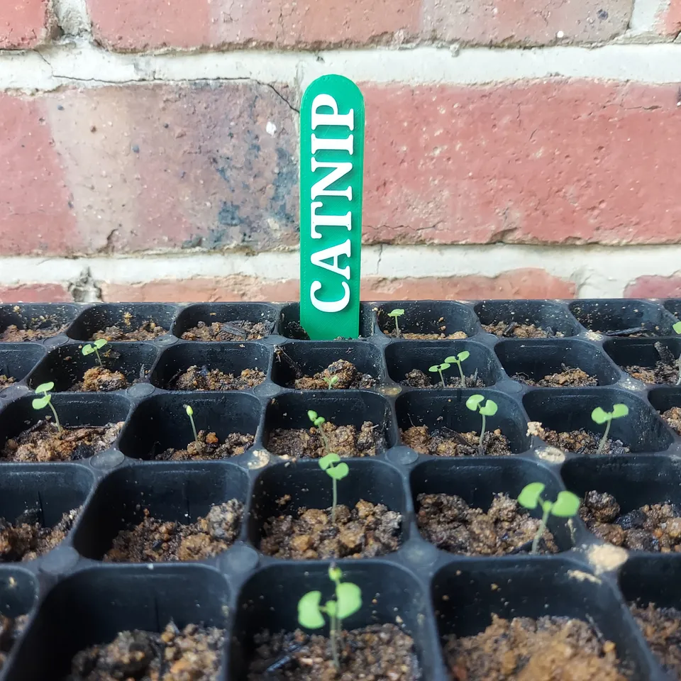 Simple Catnip Plant Label by Purrcreate | Download free STL model ...