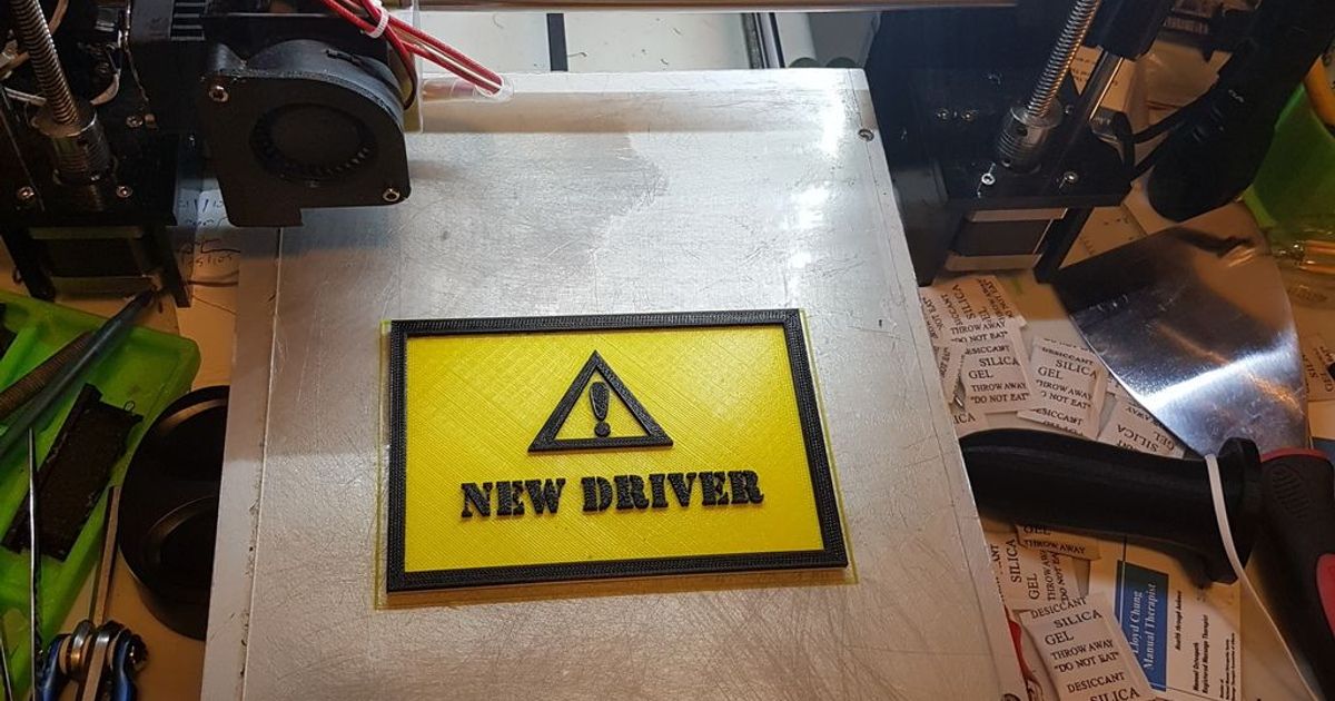 Magnetic New Driver Sign by lllloydo | Download free STL model ...