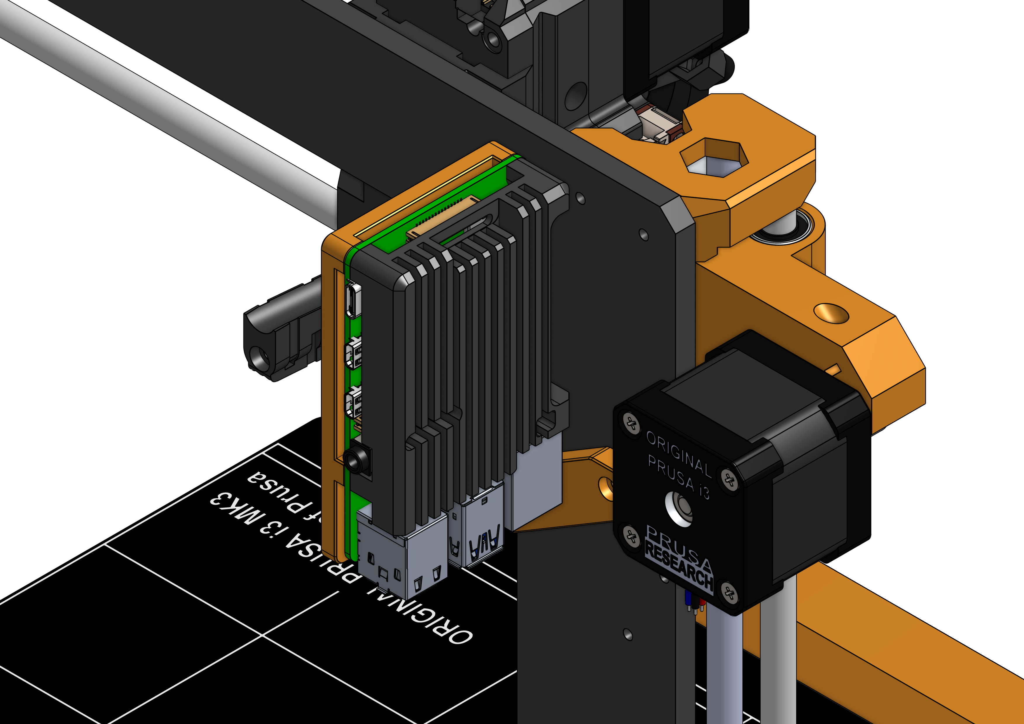 Armor Case Raspberry Pi Mount for Original Prusa MK3S+ Frame by 6d6178 ...