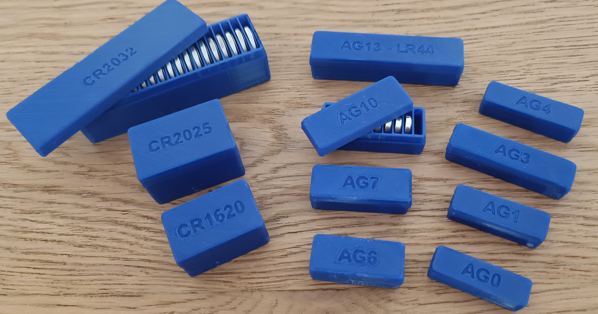 Coin Cell / Button Battery Storage Box by sblaisot | Download free STL ...