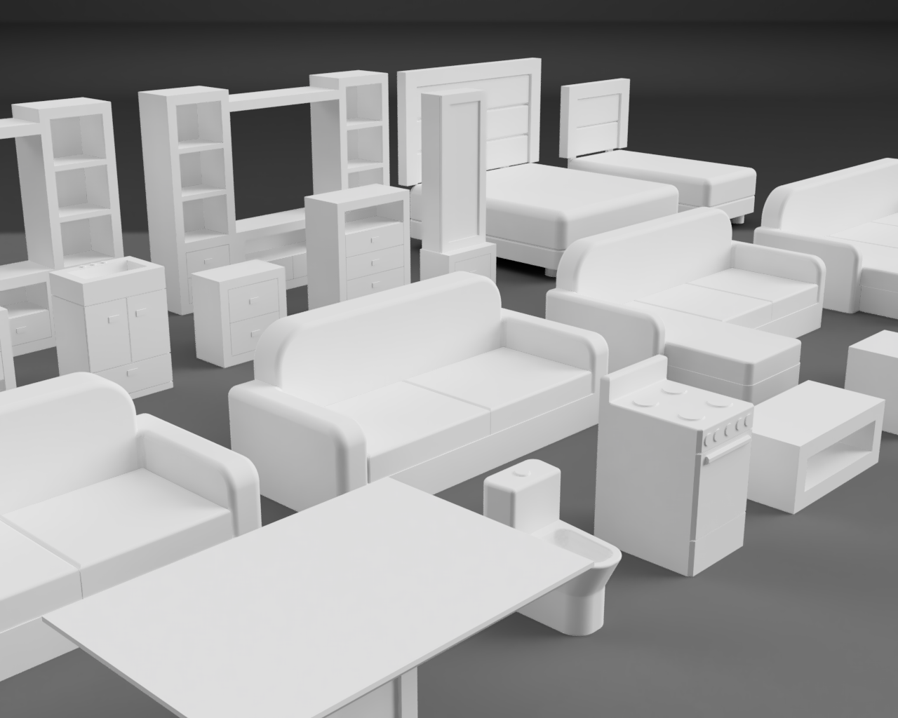 Miniature Furniture Set by igonzh | Download free STL model ...