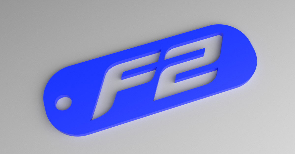 F2 Keyring - Formula 2 Logo Fob (Punched) by Vector3dArt | Download ...