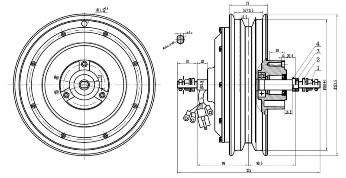 QSMotor 205 - 500-4000W BLDC Motor 10" rim CAD by Dad's Friendly Robot ...