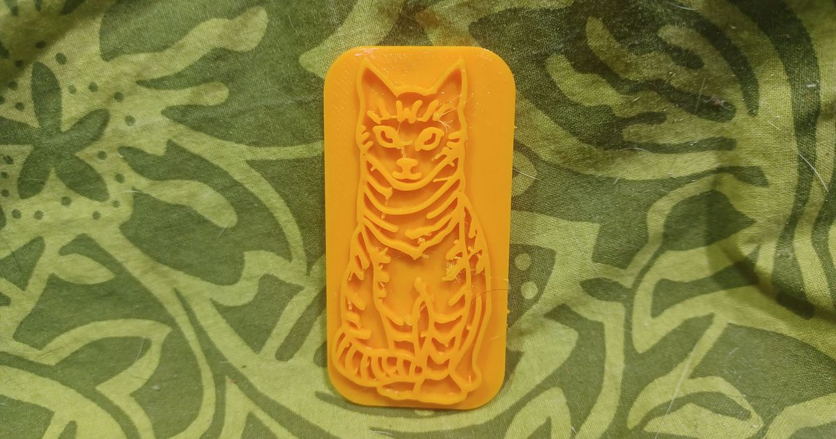Sitting Tabby Cat Stamp von alo89 | Kostenloses STL-Modell ...