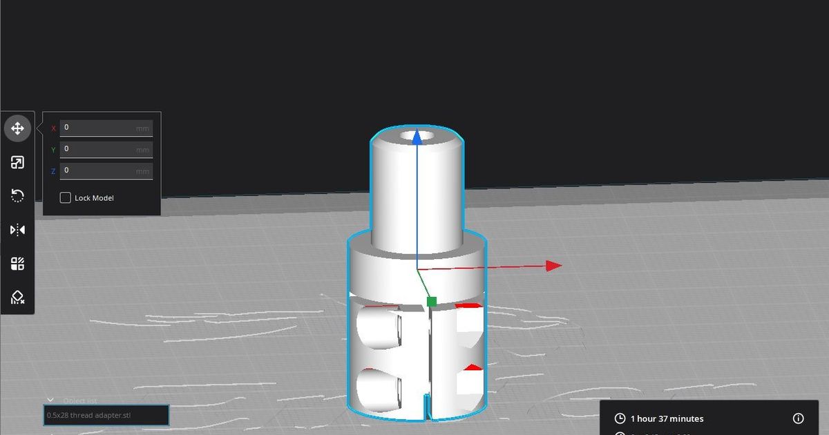1/2 x 28 thread adapter by sloddo | Download free STL model ...