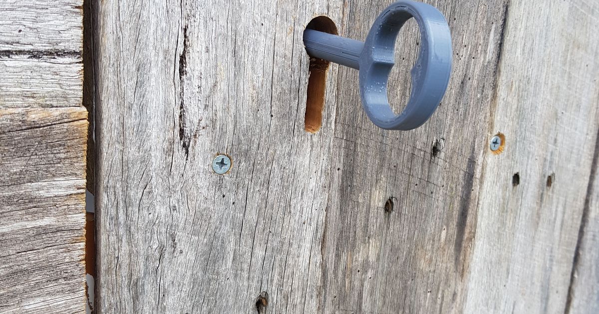 Old fashioned door lock and key by Maker Mike | Download free STL model ...