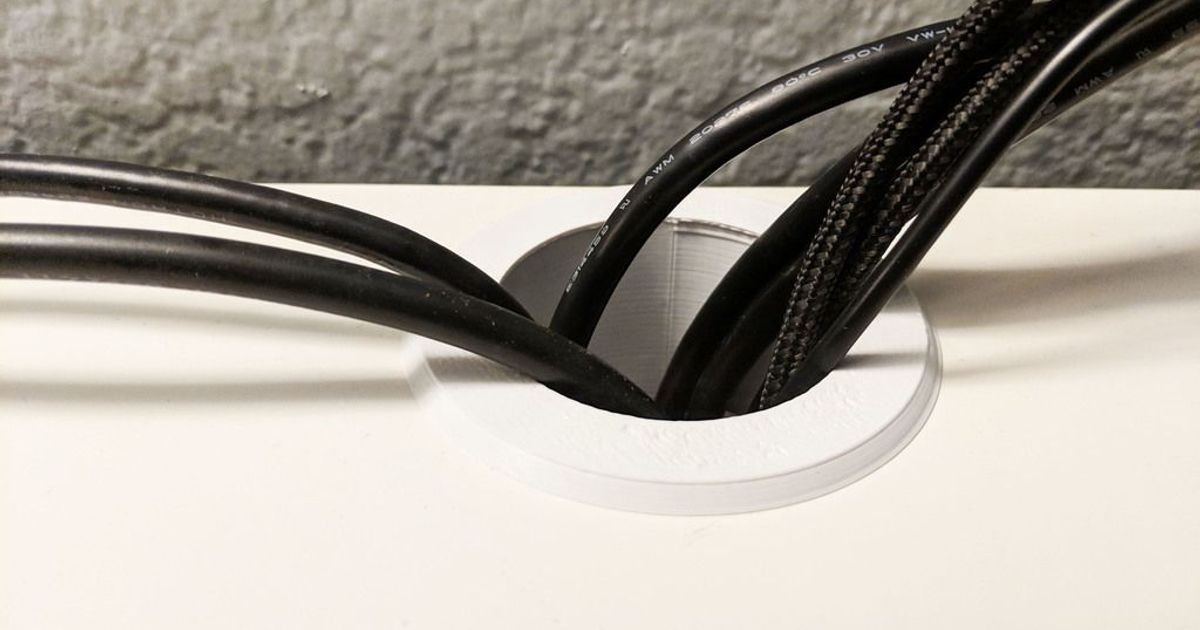 Customizable Desk Cable Passage Guide & Cover by ivan | Download free ...