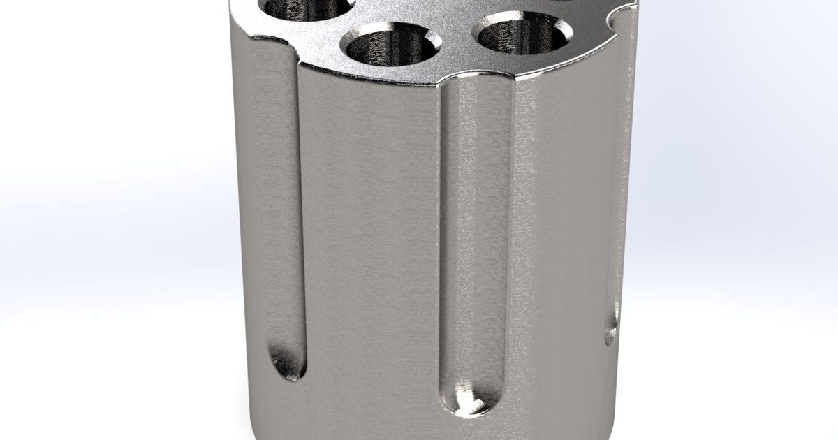 Revolver Cylinder Pencil Holder by bobmakes | Download free STL model ...