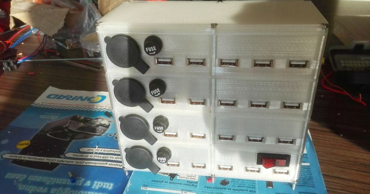 Stackable/expandable USB (and 12V) charging station case by ...