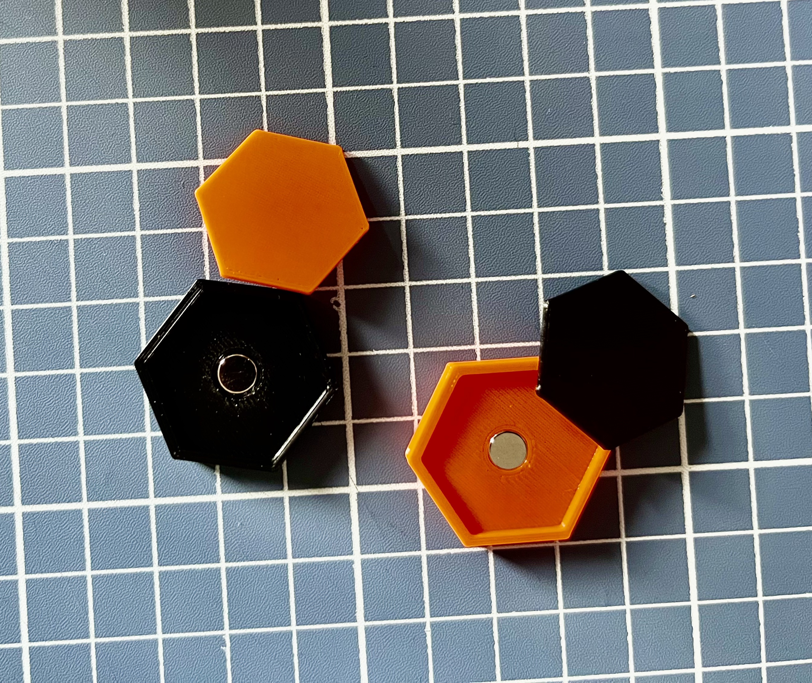 Hexagon Magnet, easy print & simple assembly (hidden magnet) by pick ...