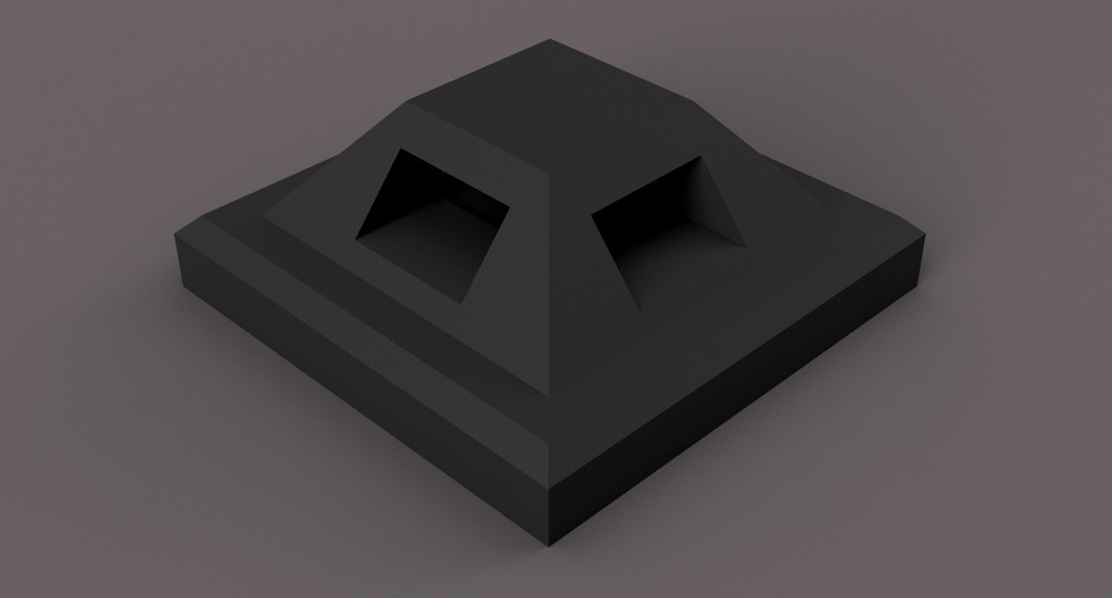 Cable tie mounting block (25mm x 25mm) by joiseystud | Download free ...