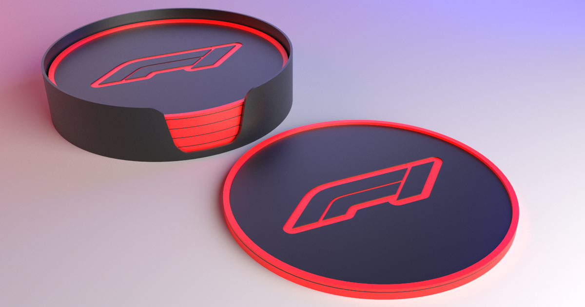 Formula 1 Coaster Set - F1 Contoured Logo by Vector3dArt | Download ...