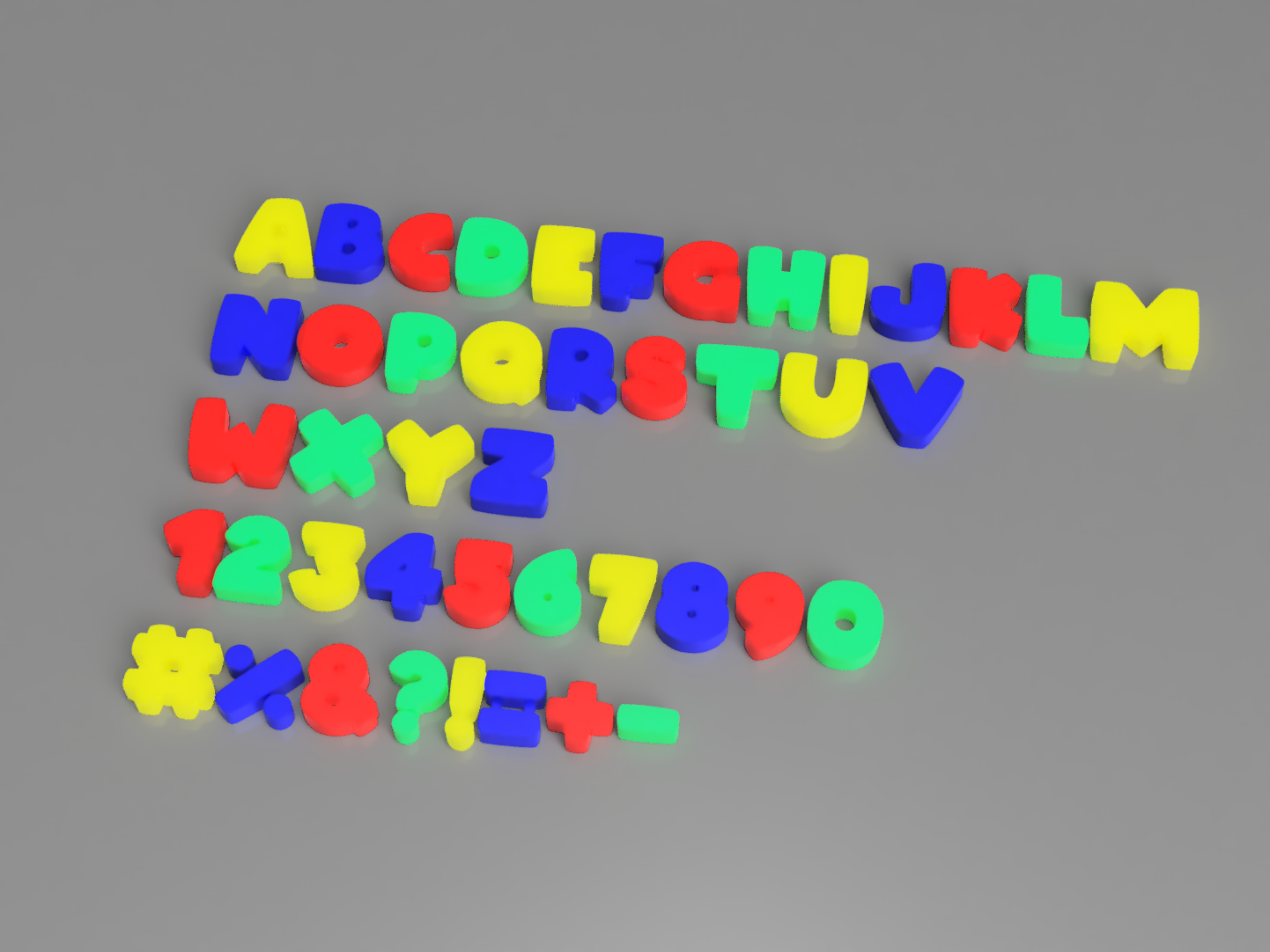 Chunky Alphabet Fridge Magnets by iron_harrier | Download free STL ...