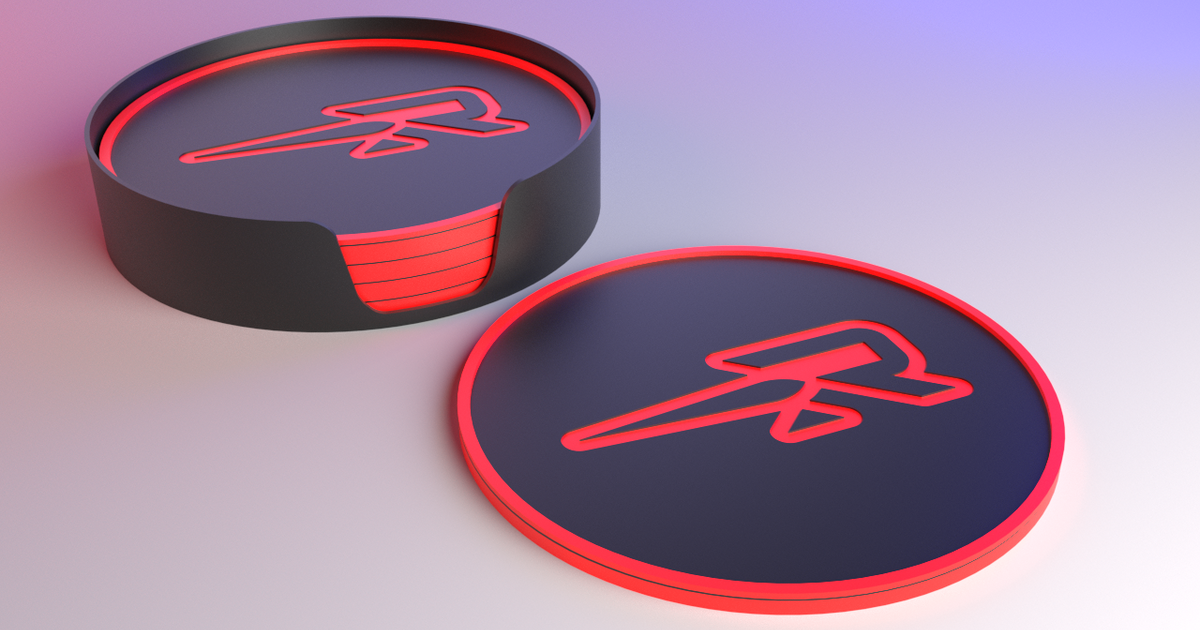 Rocket Lab Coaster Set - Contoured Logo by Vector3dArt | Download free ...