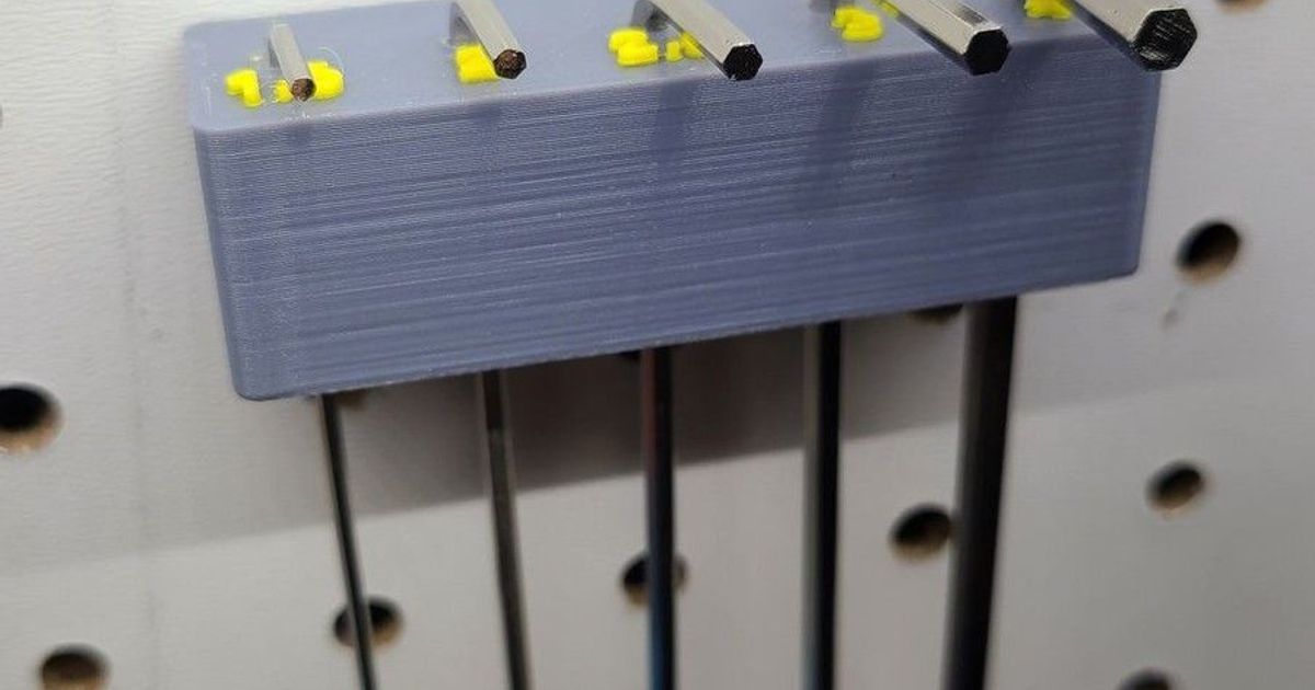 Pegboard Allen (Hex) Key Mount by spaghetti | Download free STL model ...