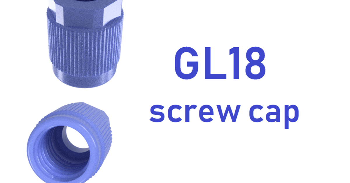 Glass screw cap - laboratory GL18 by Droopas | Download free STL model ...
