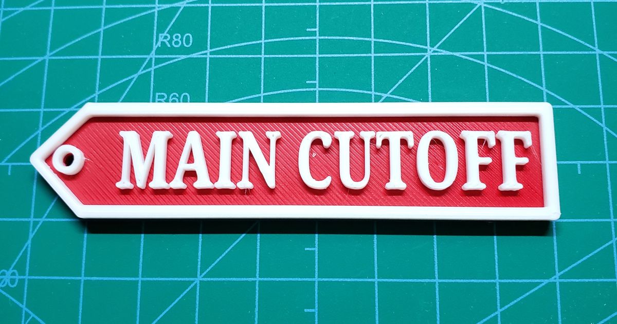 Water Cutoff Tag by KeithF | Download free STL model | Printables.com
