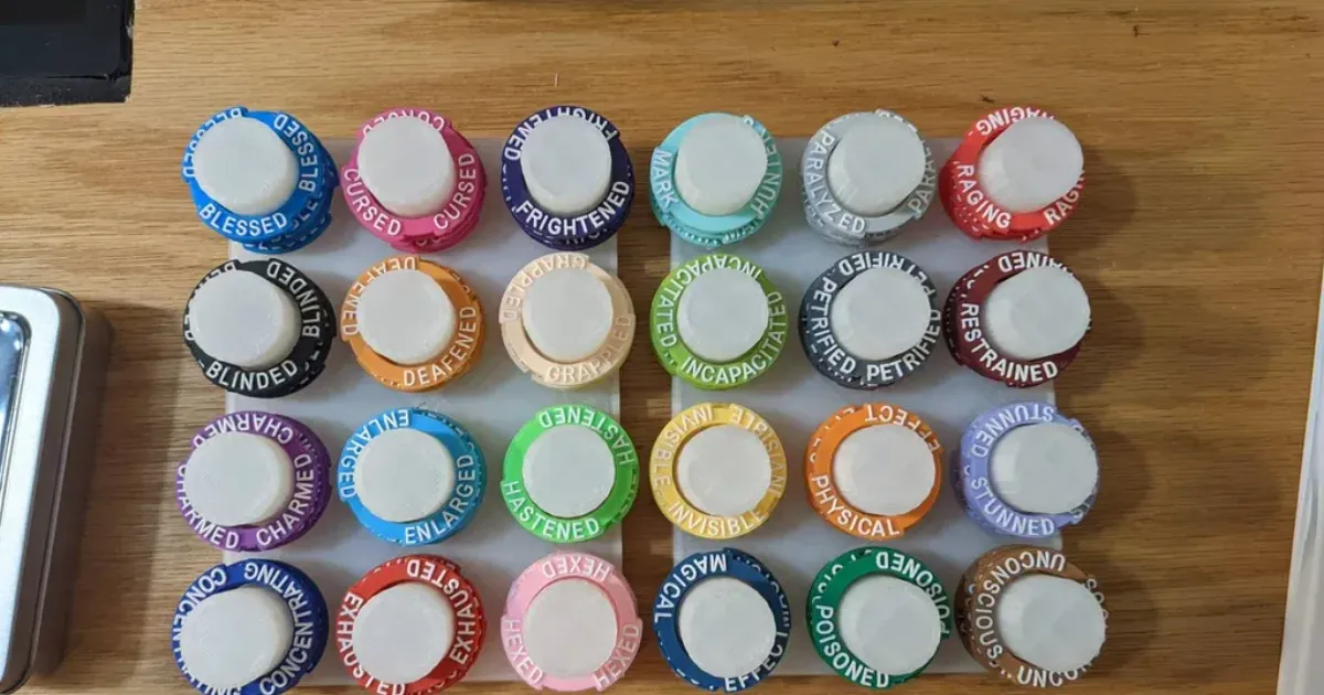 Dungeons & Dragons condition ring holder (DnD status rings) by ...