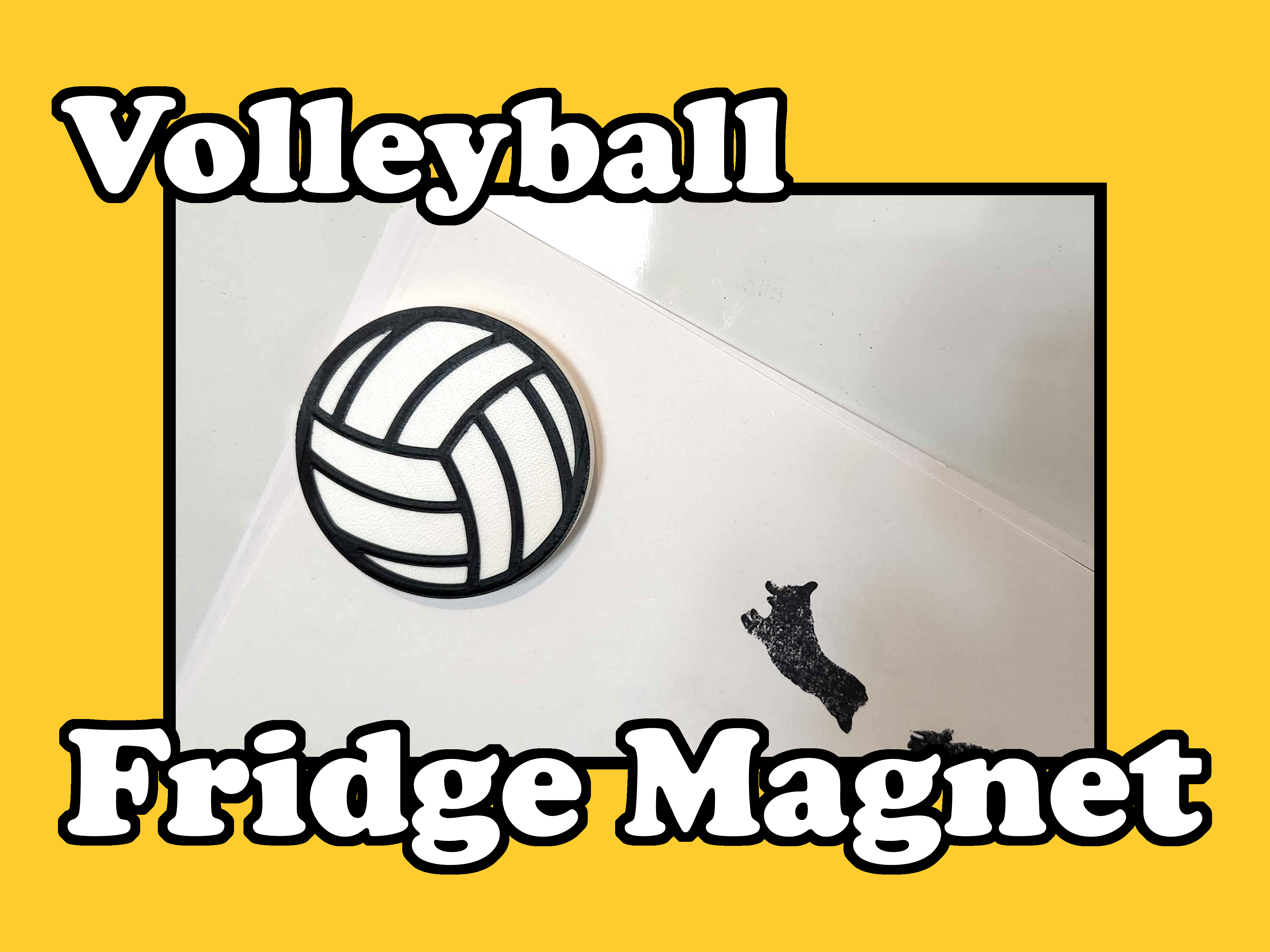 Volleyball Fridge Magnet by iqless | Download free STL model ...