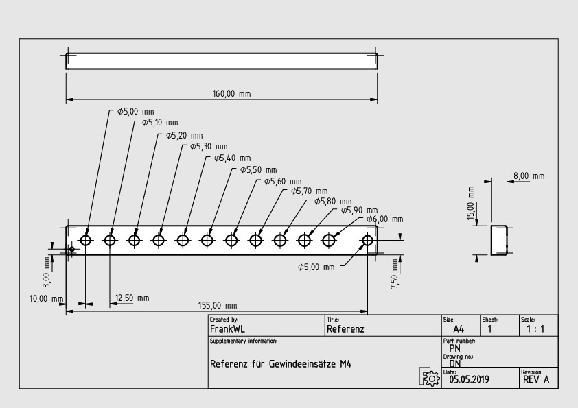 Referenz für M4 Gewindeeinsätze 5,0 bis 6,0mm by FrankWL | Download ...