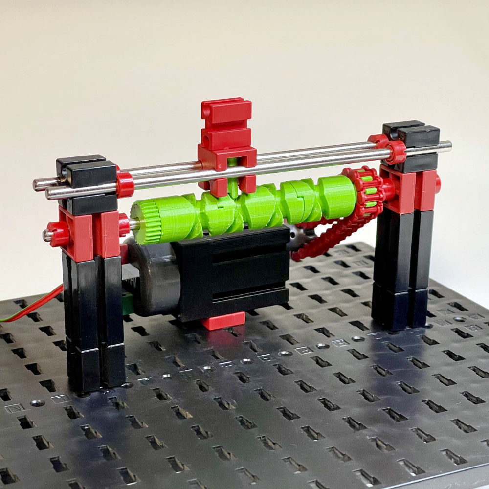 Mechanical reversing worm shaft for fischertechnik models by Arnoud ...