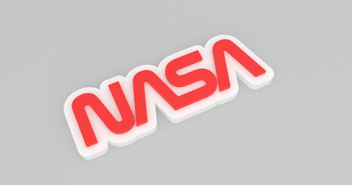 NASA Fridge Magnet - Contoured by Vector3dArt | Download free STL model ...