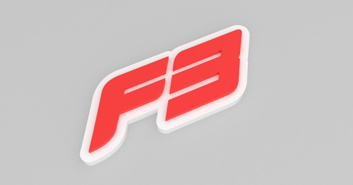 Formula 3 Fridge Magnet - Contoured F3 Logo by Vector3dArt | Download ...