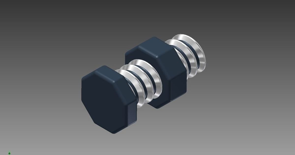 Large Threaded Bolt and Nut by bbuonomo | Download free STL model ...