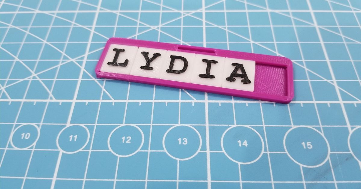 Fidget Slider Nametag Badge by Cantareus | Download free STL model ...