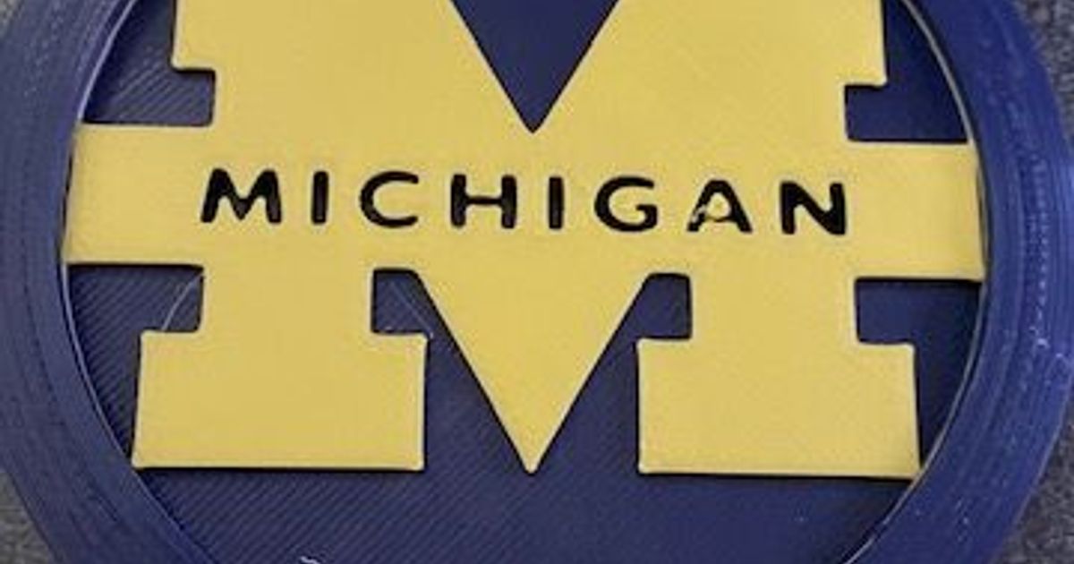 University of Michigan Coaster by 3D_Frank | Download free STL model ...
