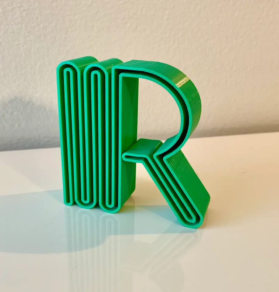 Ski Trails Font Letter R by Art G | Download free STL model ...
