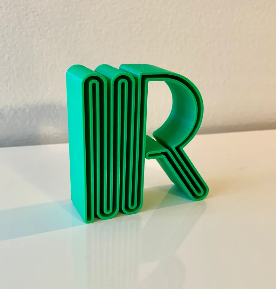 Ski Trails Font Letter R by Art G | Download free STL model ...