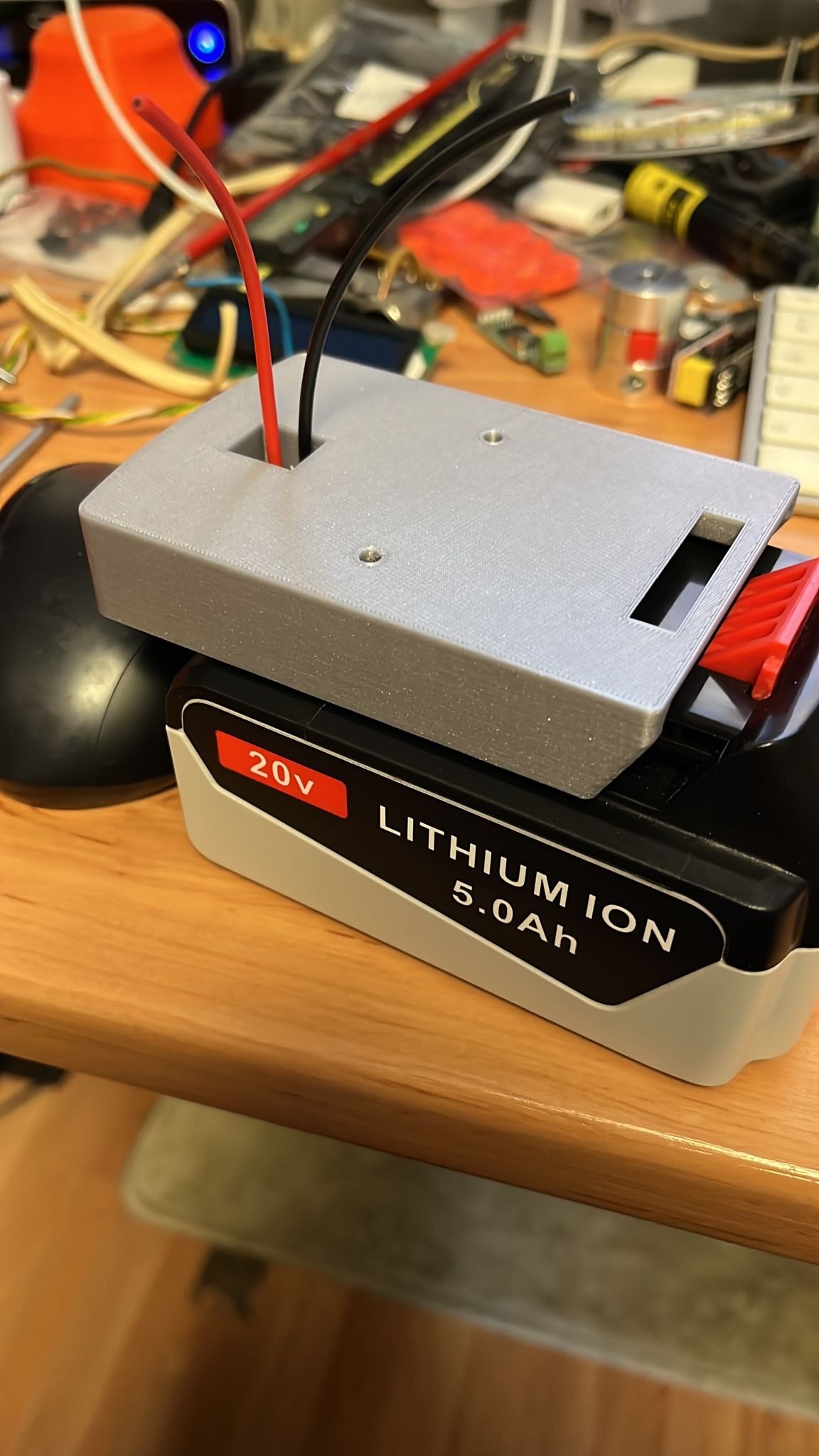 TS80 soldering iron stand on Black and Decker Li-ion battery by Wilfred ...