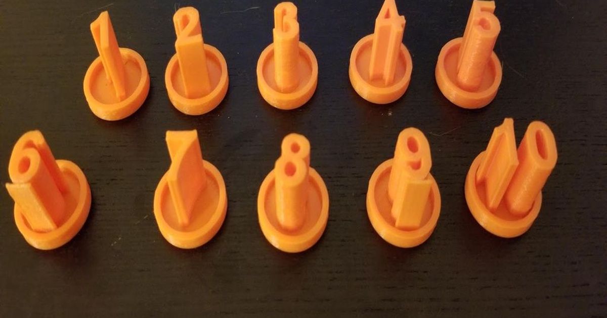 Tall numbered tokens by Nitrocubane | Download free STL model ...