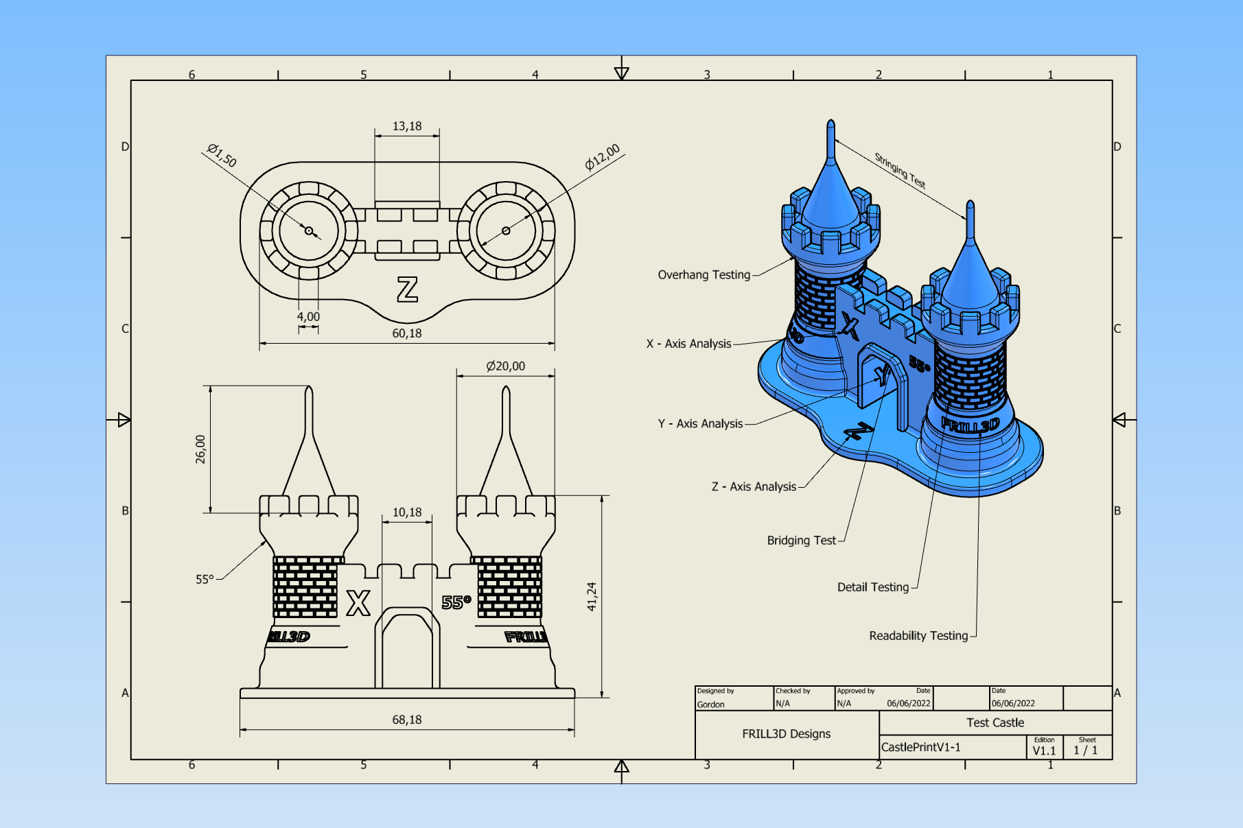FRILL3D Castle (Test Print) by FRILL3D Designs | Download free STL ...