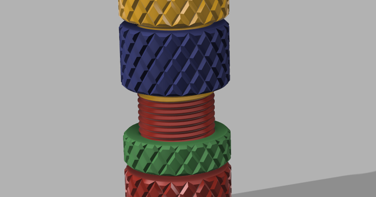 Fidget bolt & nut with knurling by N1337XYZ | Download free STL model ...