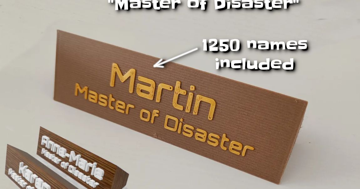 Nameplate "Master of disaster" (1250 names included) by Makkuro ...